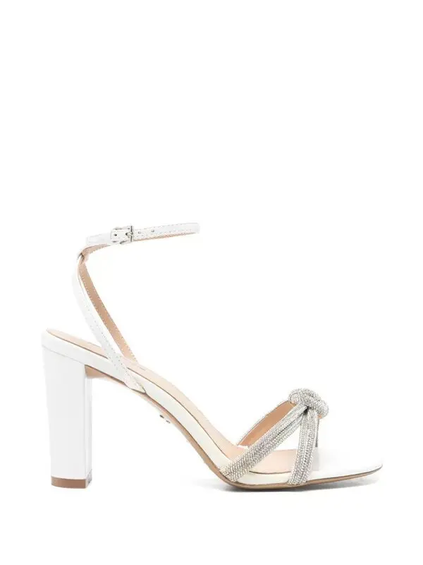 Lola Cruz Alice Embellished Knot Sandals - White