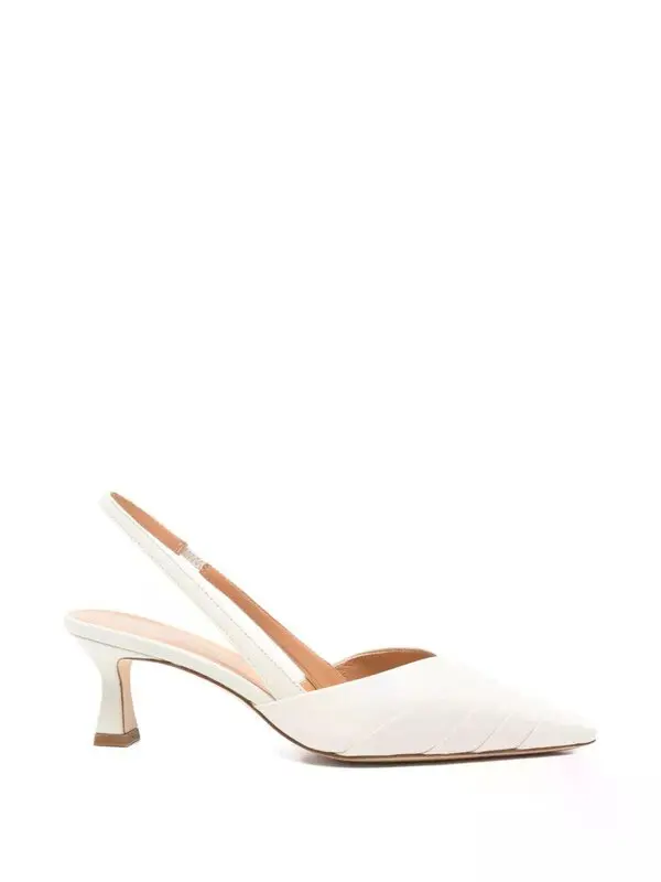 JULIE DEE Slingback Leather Pumps - Neutrals