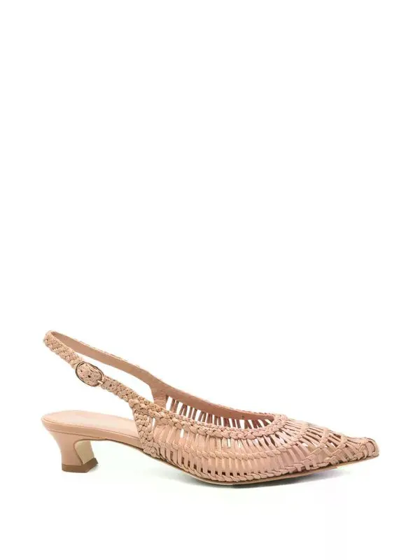 JULIE DEE Woven Slingback Pumps - Neutrals