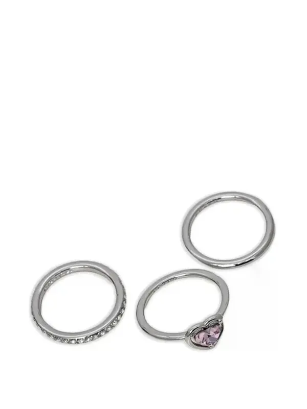 COACH Heart-cut Crystal-embellished Rings - Silver