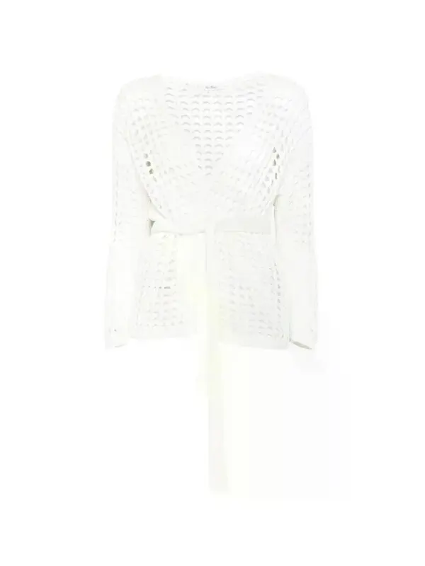 Max Mara Mxpgelo Openwork Cardigan - White