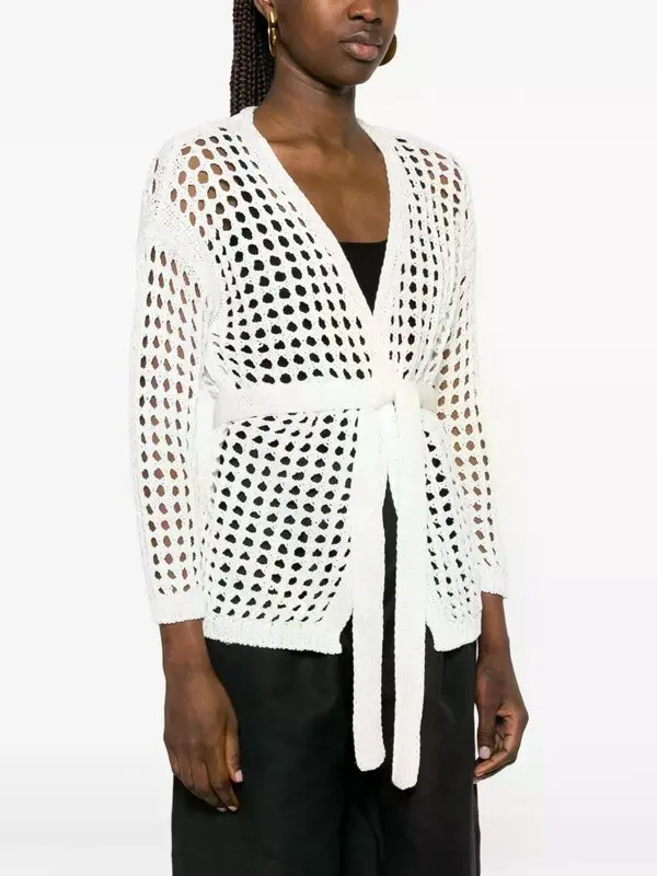 Max Mara Mxpgelo Openwork Cardigan - White