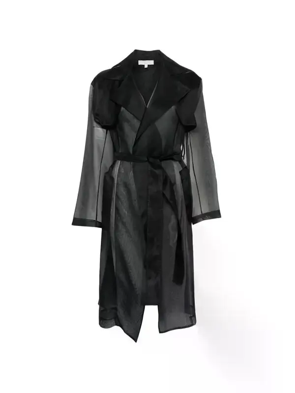 Antonelli Firenze Belted Sheer Coat - Black