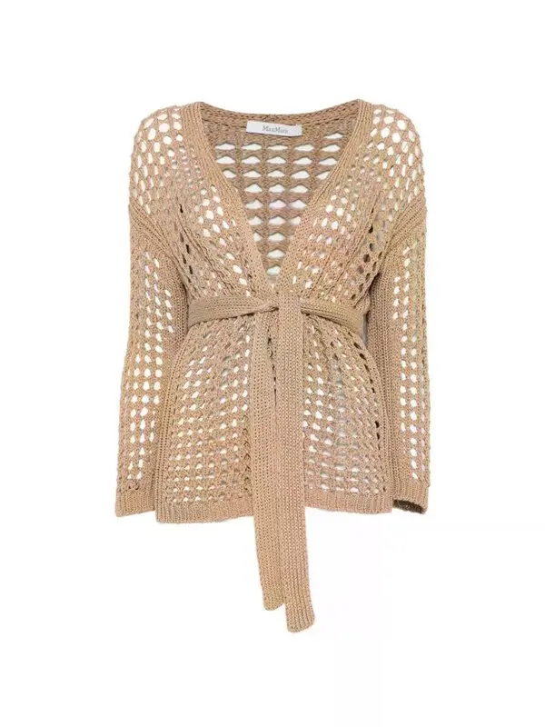 Max Mara Long-sleeve Open Knit Cardigan - Neutrals