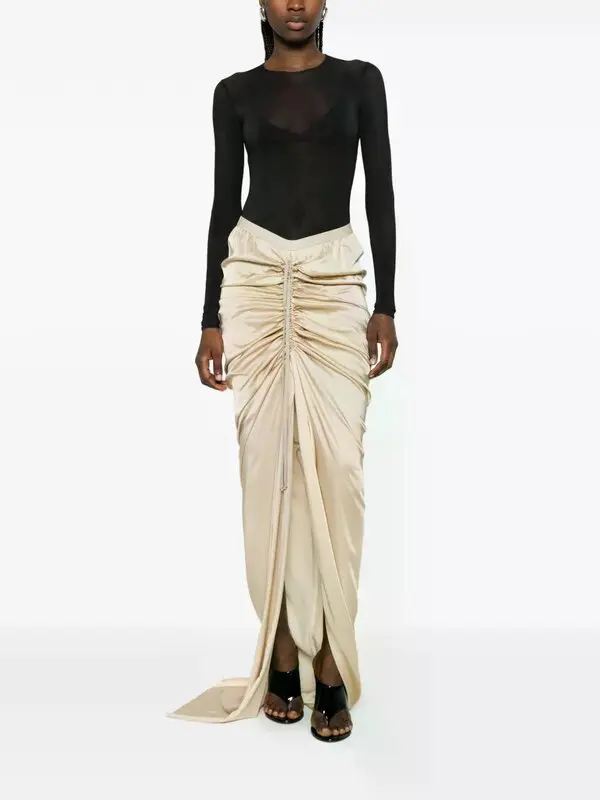 Rick Owens Draped Asymmetric Maxi Skirt