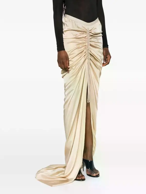 Rick Owens Draped Asymmetric Maxi Skirt