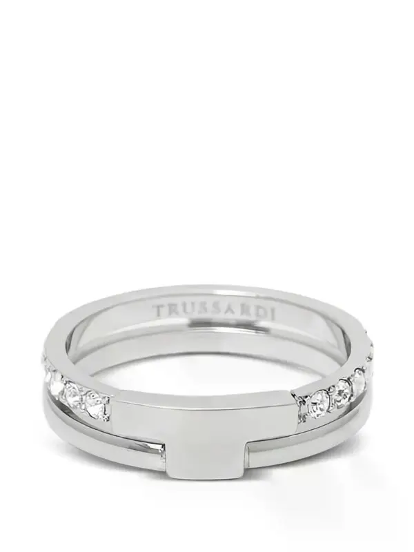 TRUSSARDI Embellished Band Ring - Silver