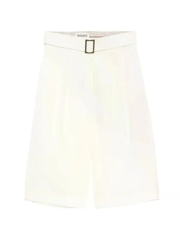 BATAKOVIC Buckle Pleated Textured Shorts