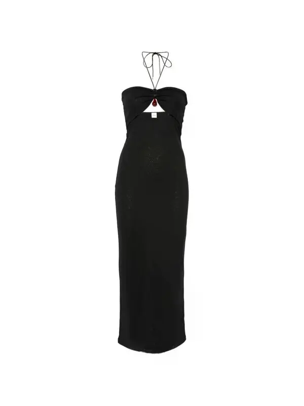 Nanushka Halterneck Cut-out Midi Dress - Black