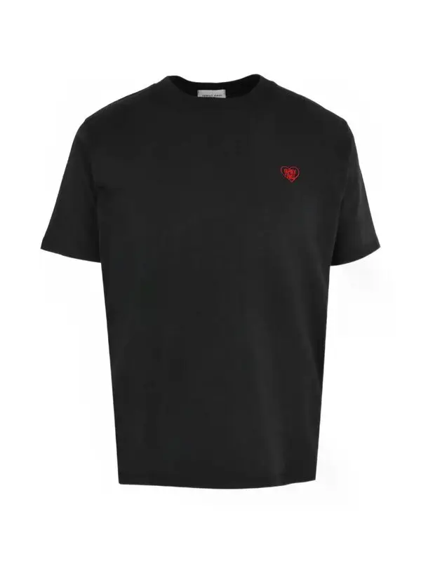 FAMILY FIRST Crew-neck Embroidery T-shirt - Black
