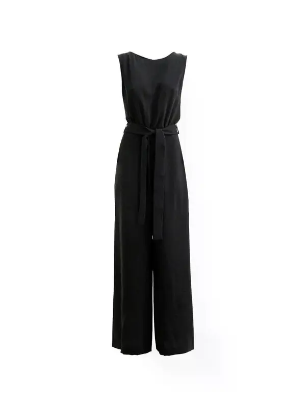 P.a.r.o.s.h Tie-waist Jumpsuit - Black