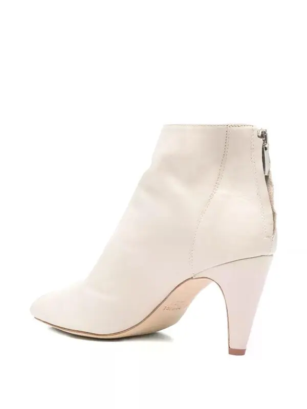 GISEL MOIRE Raffy Peep-toe Boots - Neutrals