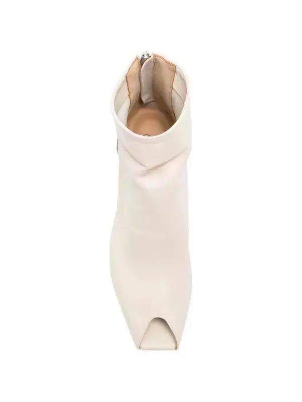GISEL MOIRE Raffy Peep-toe Boots - Neutrals