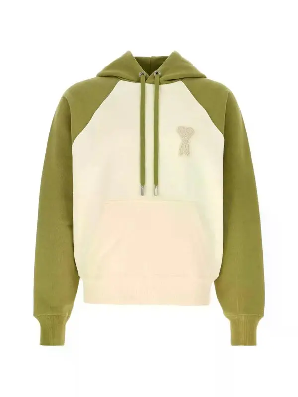 Ami Two-tone Cotton Sweatshirt - Neutrals
