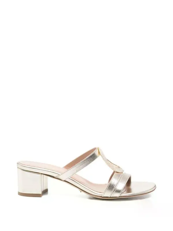 EDDI CUOMO Circle-embellished Mules - Gold