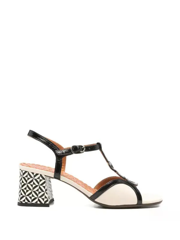 Chie Mihara Patterned T-strap Sandals - Neutrals