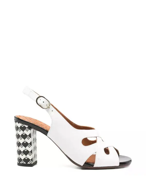 Chie Mihara Cutout Patterned Slingback Sandals - White