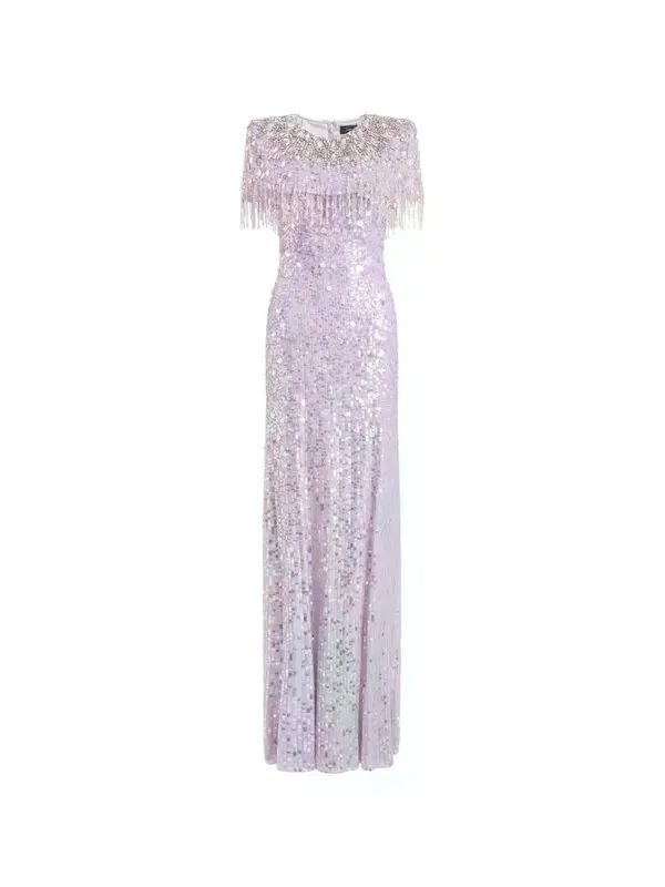 Jenny Packham Eugenie Sequin-embellished Gown - Purple