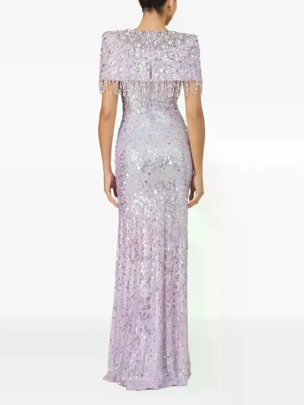 Jenny Packham Eugenie Sequin-embellished Gown - Purple