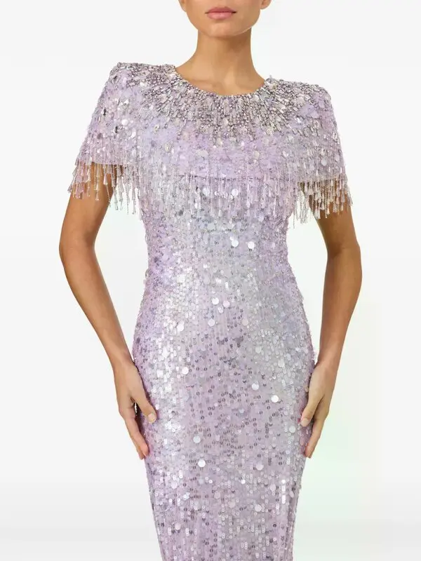 Jenny Packham Eugenie Sequin-embellished Gown - Purple