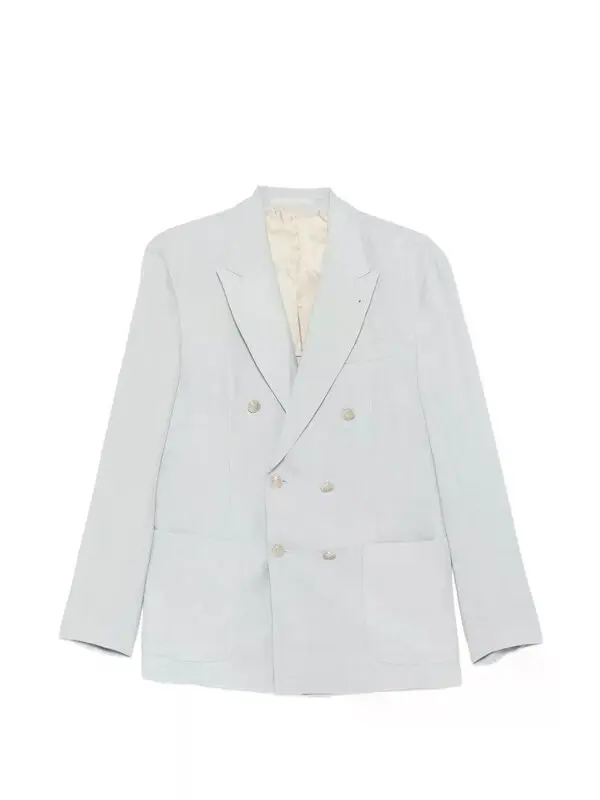 Eleventy Double-breasted Pocket Jacket - Blue