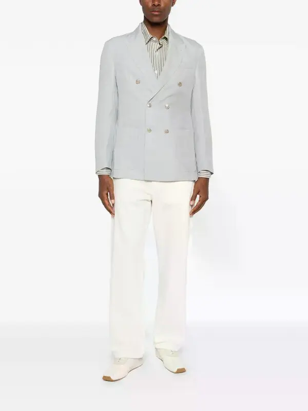 Eleventy Double-breasted Pocket Jacket - Blue