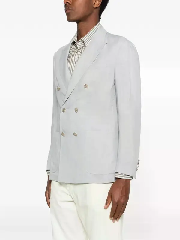 Eleventy Double-breasted Pocket Jacket - Blue