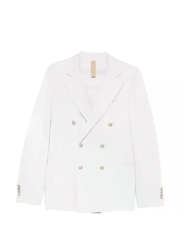 Eleventy Double-breasted Pinstripe Jacket - Grey