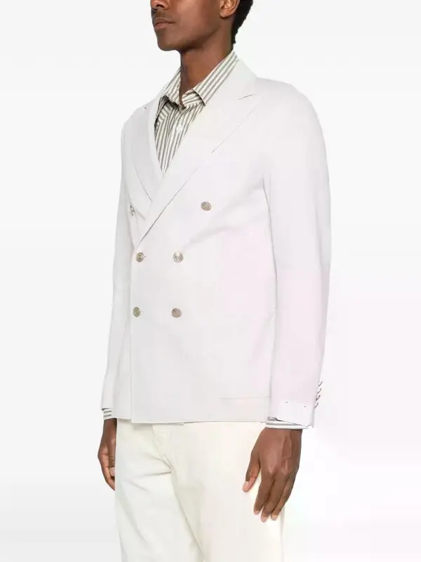 Eleventy Double-breasted Pinstripe Jacket - Grey