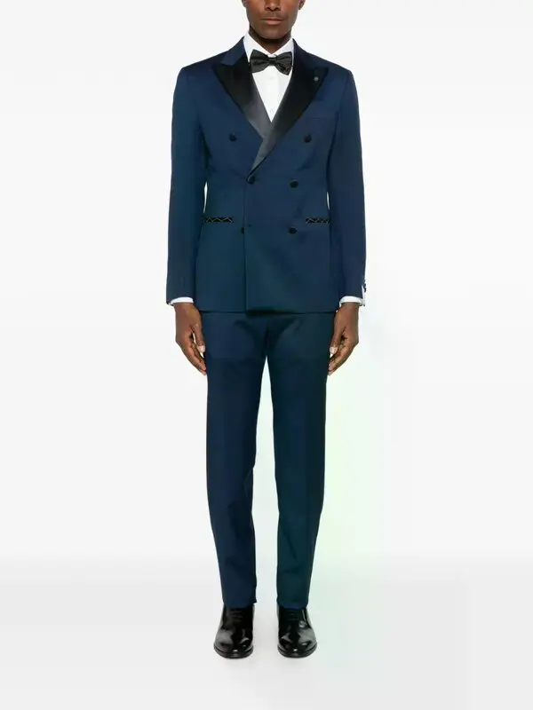 LUIGI BIANCHI MANTOVA Double-breasted Peak-lapel Suit - Blue