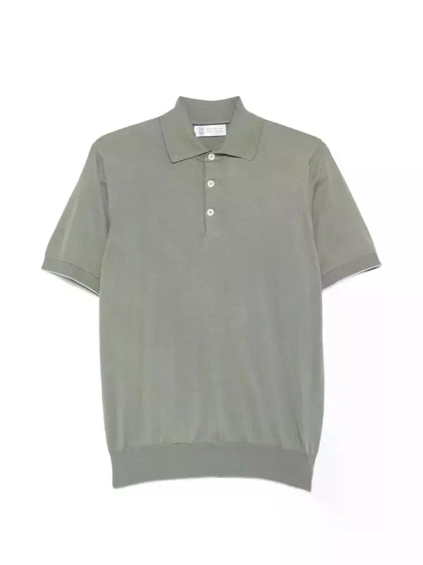 Brunello Cucinelli Short-sleeved Buttoned Polo Shirt - Green