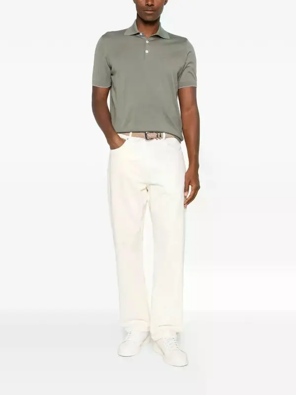 Brunello Cucinelli Short-sleeved Buttoned Polo Shirt - Green