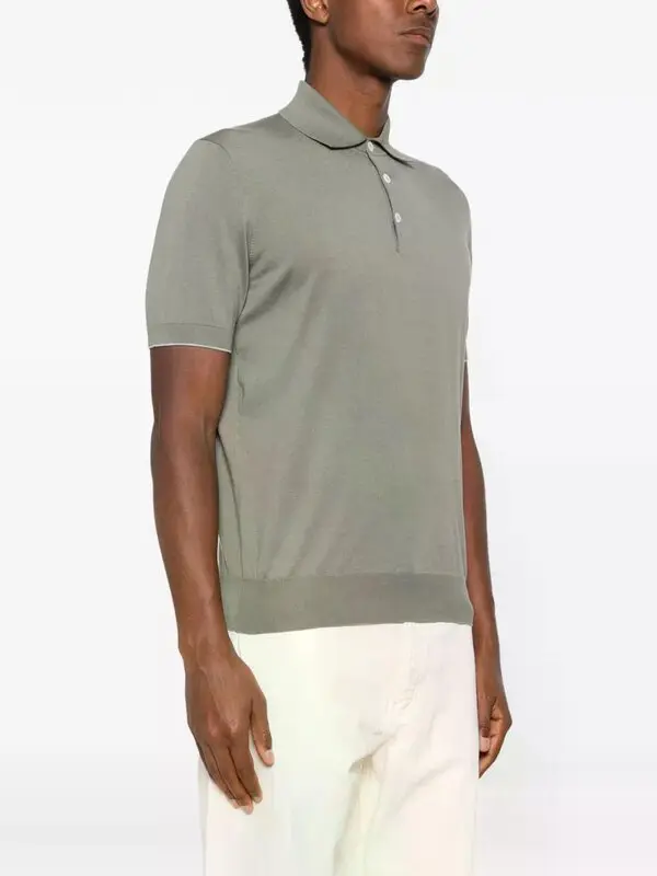 Brunello Cucinelli Short-sleeved Buttoned Polo Shirt - Green