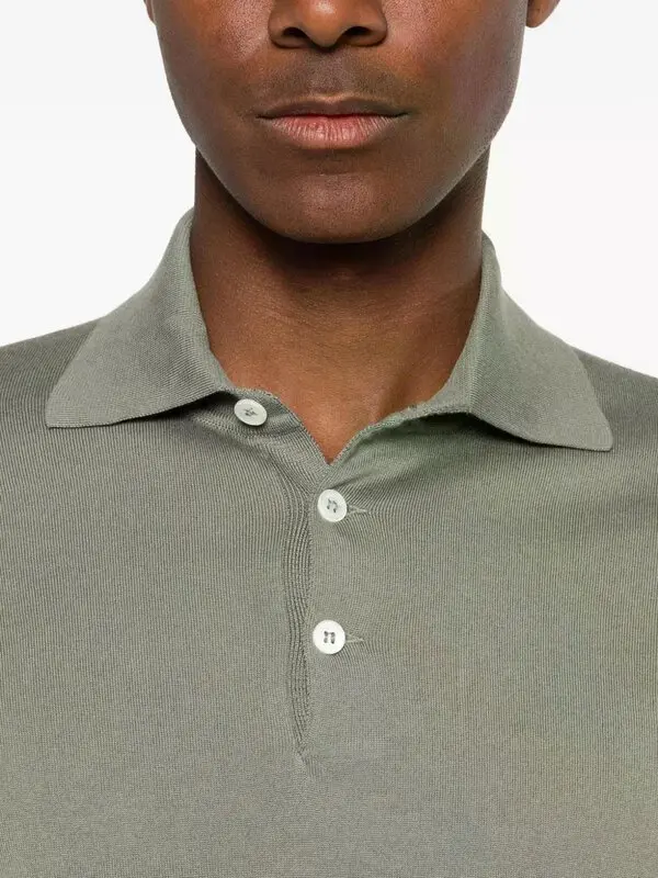 Brunello Cucinelli Short-sleeved Buttoned Polo Shirt - Green