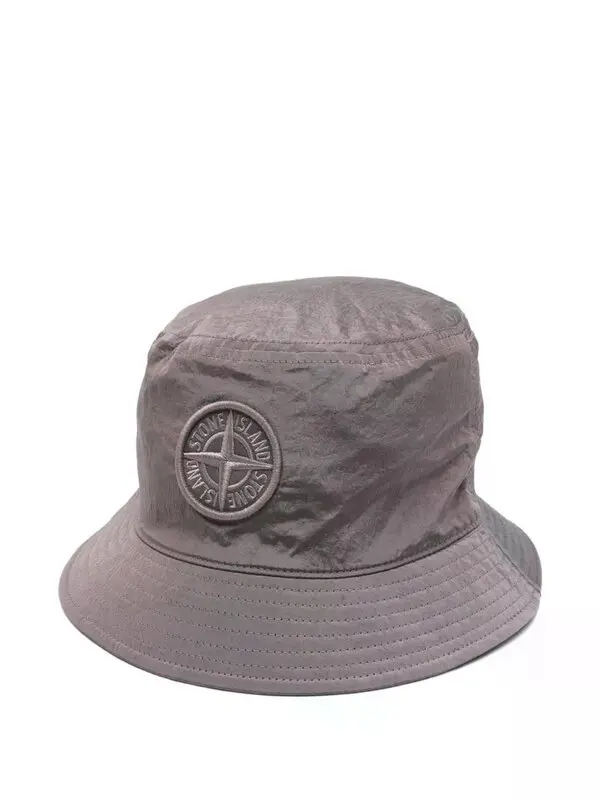 Stone Island Logo-patch Bucket Hat - Purple