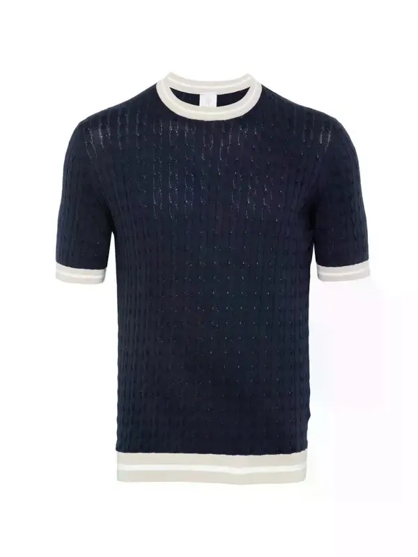 Eleventy Cable-knit T-shirt - Blue