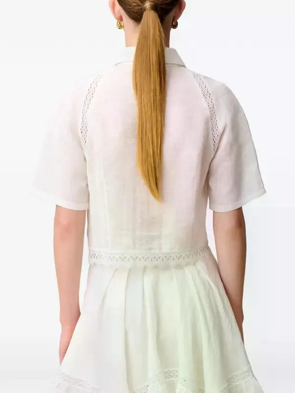Claudie Pierlot Lace-trim Cropped Shirt