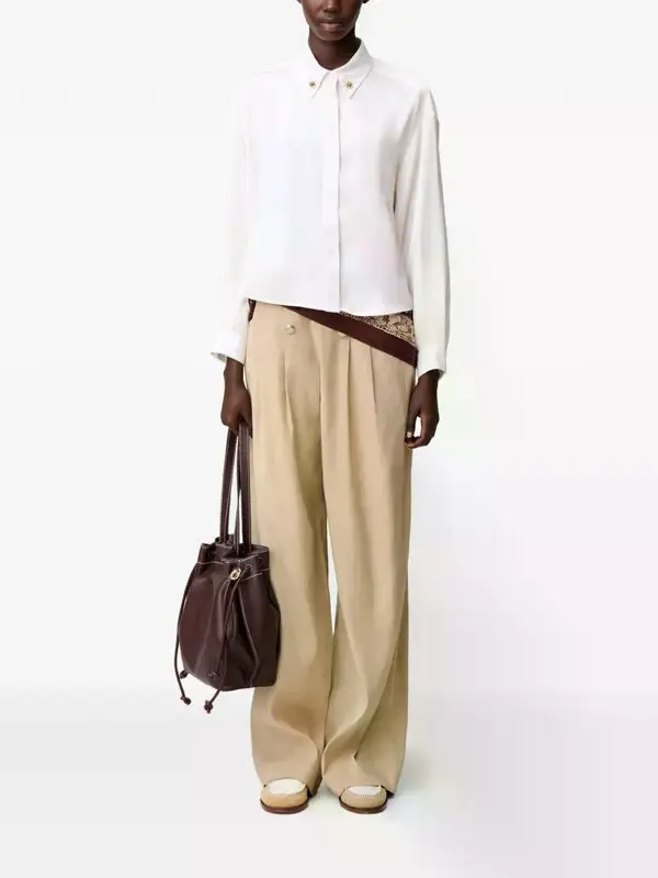 Claudie Pierlot Classic Collar Shirt With Gold-tone Hardware