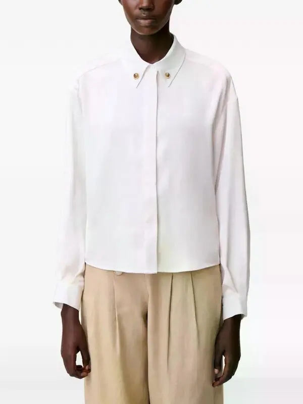 Claudie Pierlot Classic Collar Shirt With Gold-tone Hardware