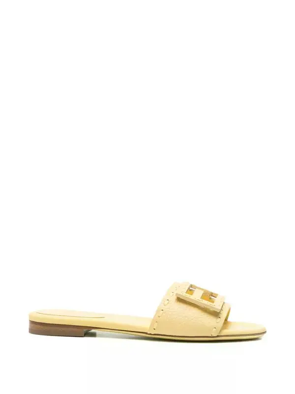 Fendi Logo-detail Slides - Yellow