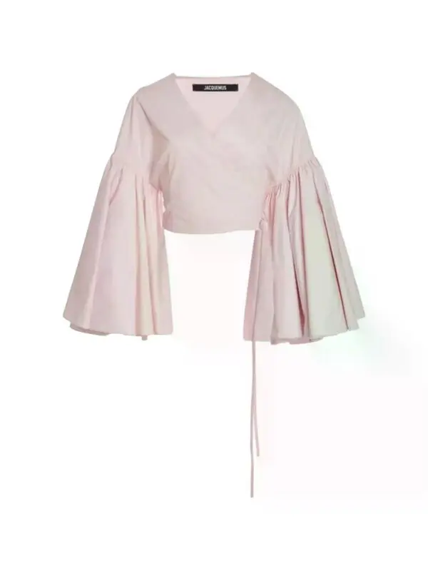 Jacquemus Balloon-sleeve Wrap Top - Pink