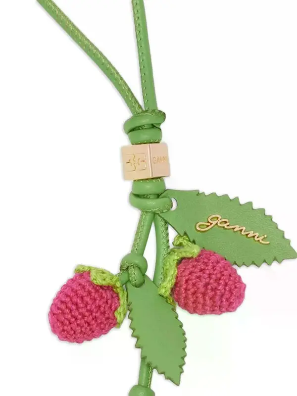 GANNI Strawberry Crocheted Keyring