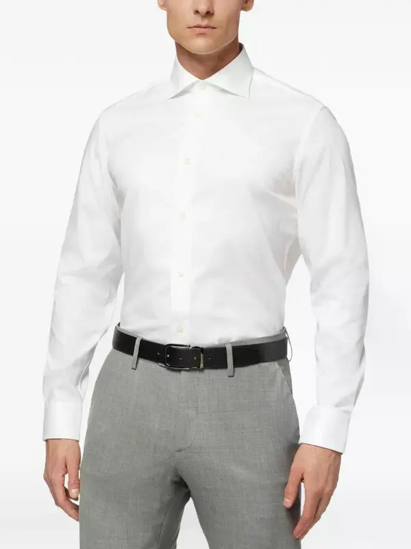Boggi Milano Slim Fit Pinpoint Cotton Shirt