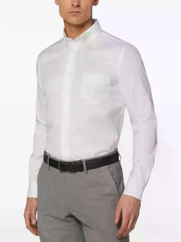 Boggi Milano Long-sleeve Pinpoint Shirt - White