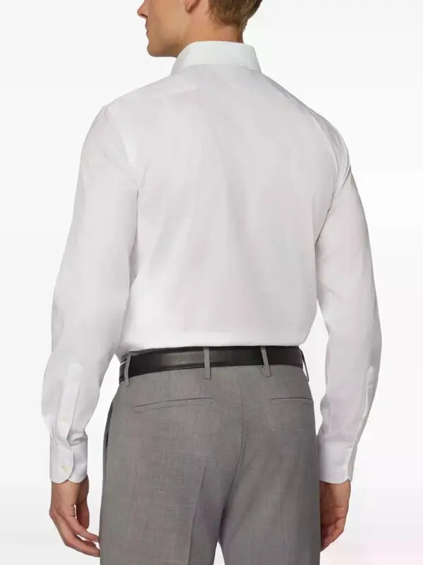 Boggi Milano Long-sleeve Pinpoint Shirt - White