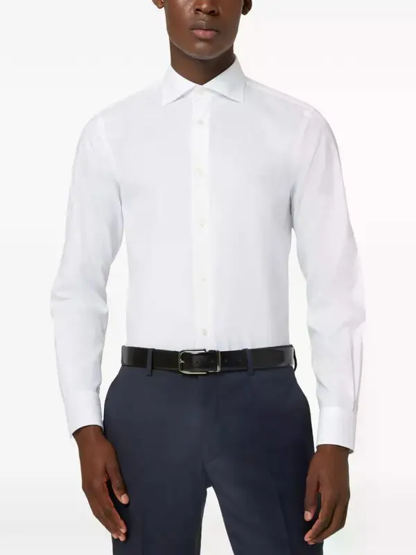 Boggi Milano Windsor-collar Cotton Twill Shirt