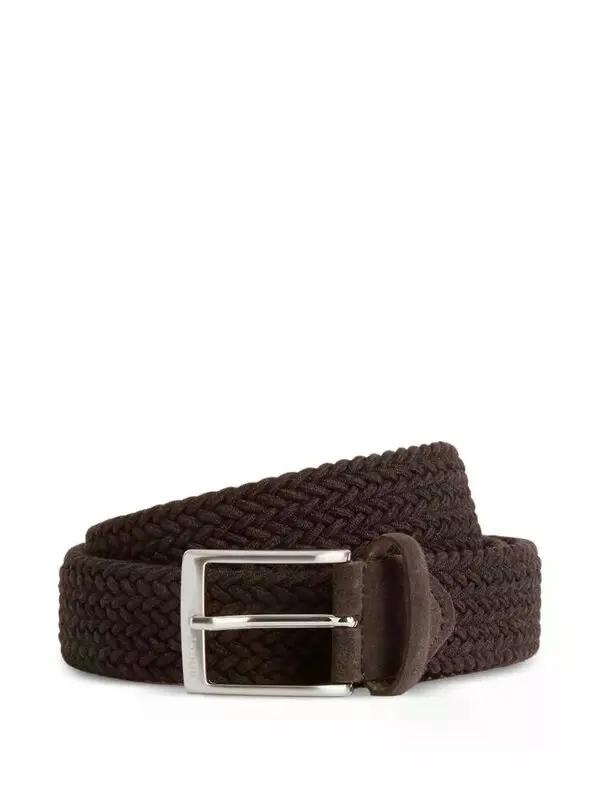 Boggi Milano Woven Suede Belt - Brown