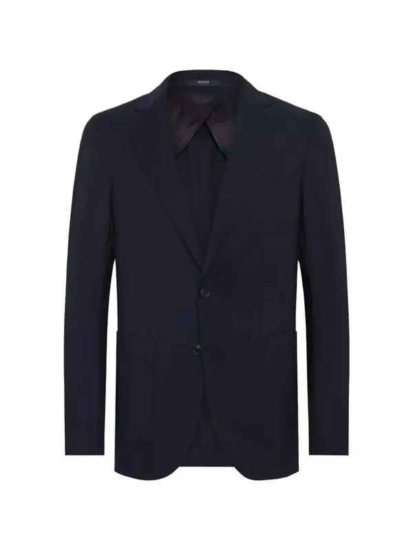 Boggi Milano Plain Wool Blazer - Blue