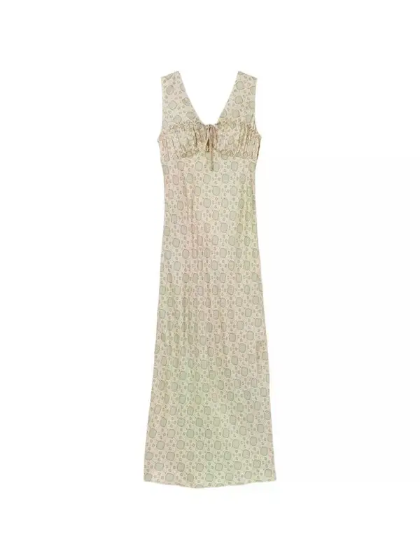 Claudie Pierlot Printed Drawstring-detail Dress