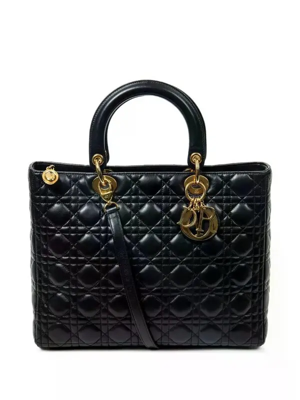 Dior Lady Quilted Shoulder Bag - Black